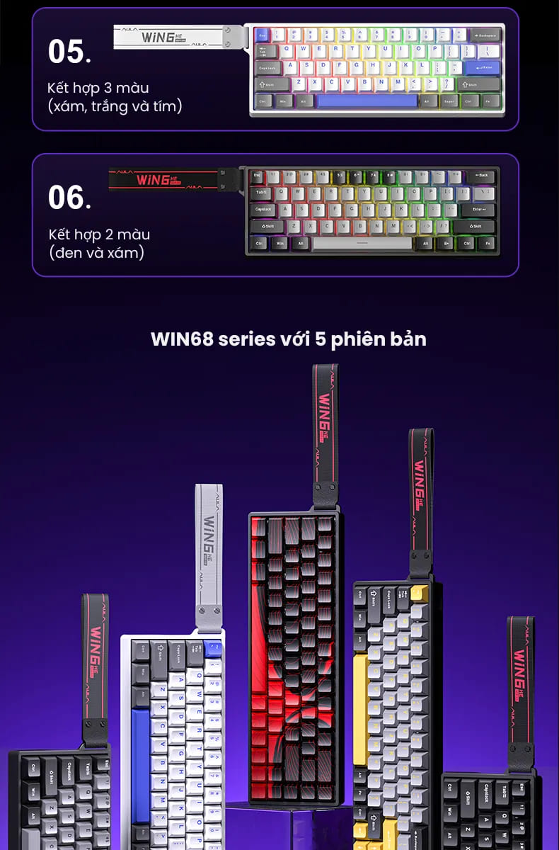 Bàn Phím Gaming AULA Win 68 HE MAX RGB Black Red | Rapid trigger, Chính ...